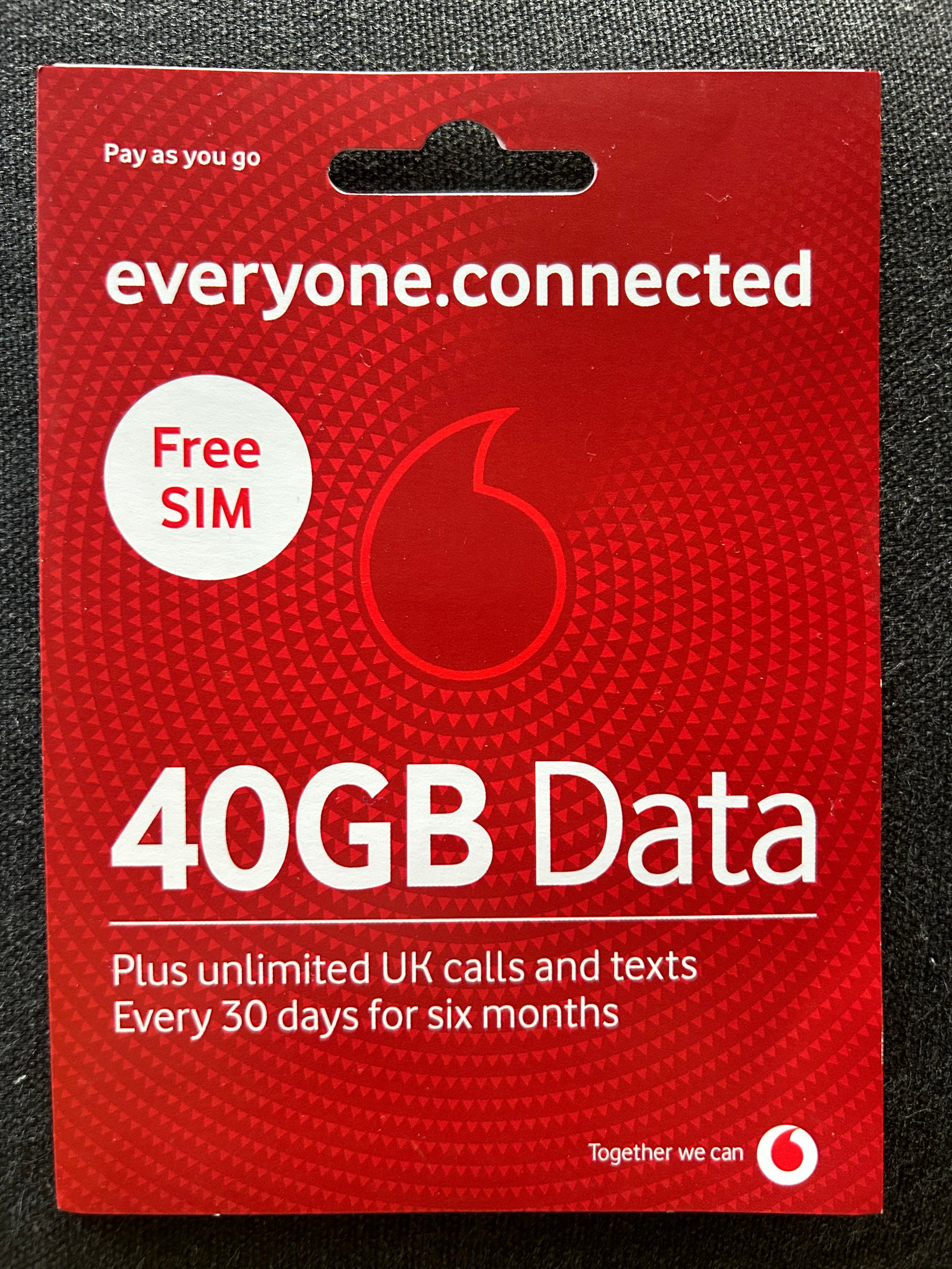 Sim Cards 40GB Vodafone – LifeSupply